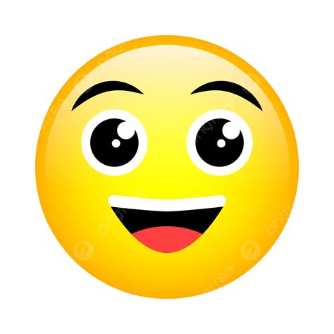 Emoji Amarelo Bonito Cara Feliz Vetor PNG Emoticons Emoji Fofo