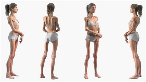Standing Anorexic Woman D Model Ds Blend C D Fbx Max Ma