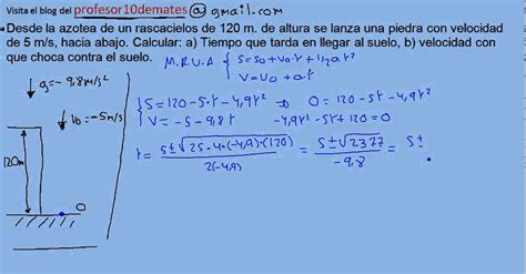 Ejercicios De Tiro Vertical Resueltos Pdf