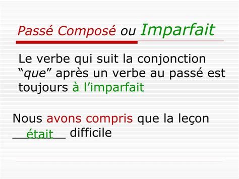 PPT Passé Composé ou Imparfait PowerPoint Presentation free download