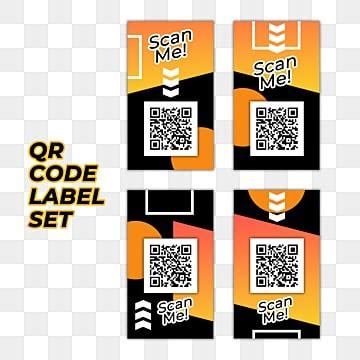 Qr Code Design Vector Hd Images Set Of Qr Code Label Stickers Design