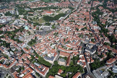 Erfurt Von Oben Stadtansicht Vom Innenstadtbereich In Erfurt Im