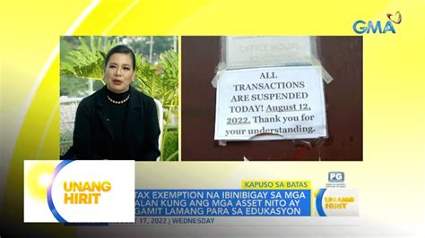 Kapuso Sa Batas Usapin Tungkol Sa Pagsasara Ng Mga Eskuwelahan Unang