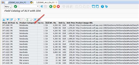 How To Modify Default Field Catalog Of Abap Alv With Ida On Hana Sap