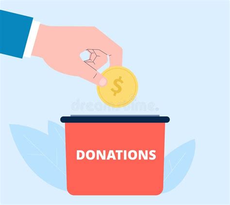 Donate Concept Donations Worldwide Hand Putting Coin In Charity Box