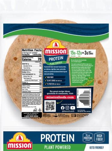 Mission Protein Plant Powered Tortilla Wraps 6 Ct 9 Oz Kroger