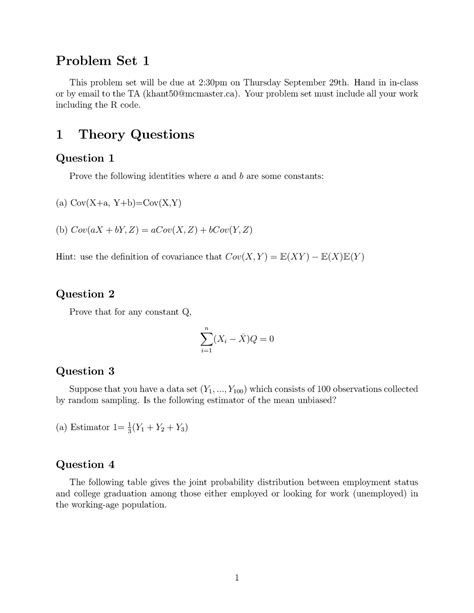 a1 2022 first assigment econometrics problem set 1 this problem set will be due at 2 30pm on