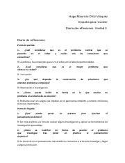 Diario De Reflexiones Unidad 3 Pensamiento Sistemico HMOV Pdf Hugo