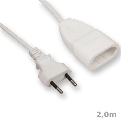 EURO Verlängerungskabel 2m 2x0 75mm² weiss