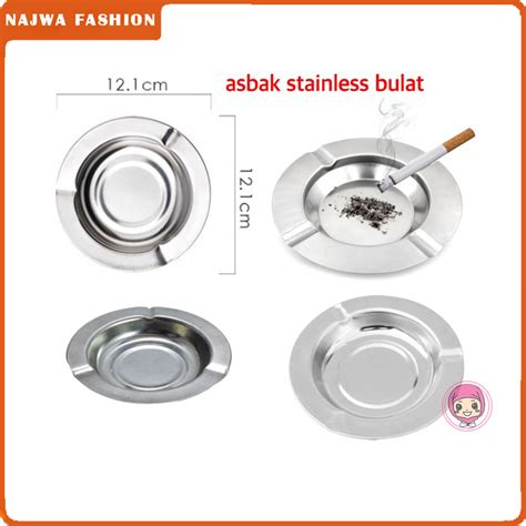 Jual Najwa Asbak Rokok Stainless Steel Asbak Seng Bulat Tempat