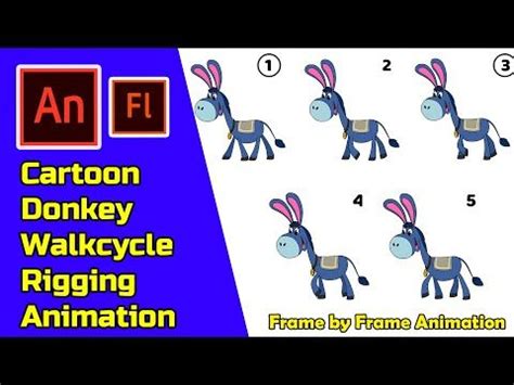 Cartoon Donkey Walk Cycle Rigging Animation Frame By Frame Adobe