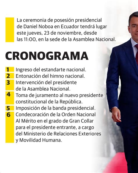 Así será la ceremonia de posesión presidencial de Daniel Noboa KCH FM