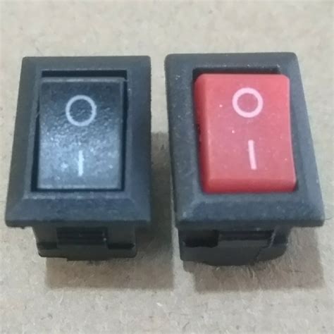 Jual Saklar ON OFF Kecil 2 Pin Rocker Switch Mini AC DC Merah Hitam 1