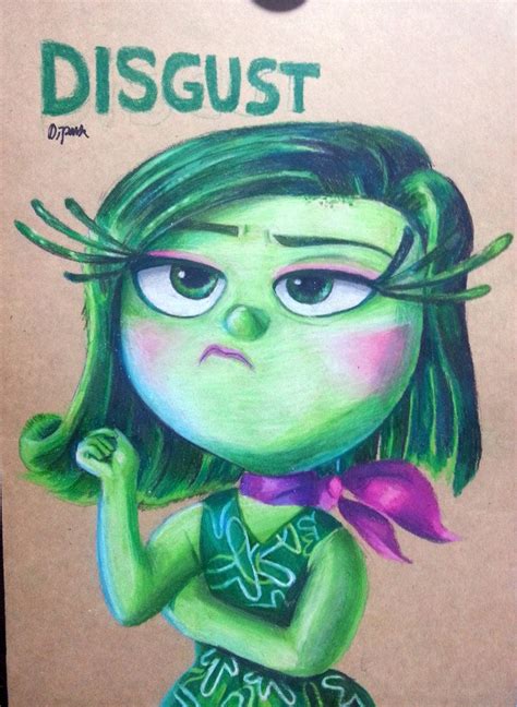 Inside Out Fan Art Disguts With Color Pencil Disney Drawings