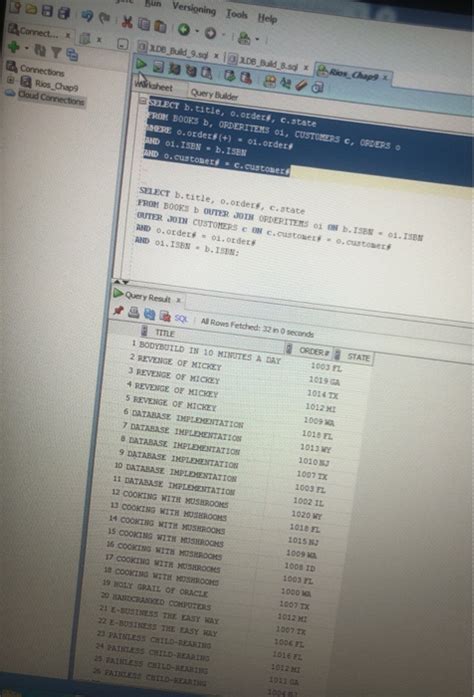 solved in oracle 12c chapter 9 hands on assignment below