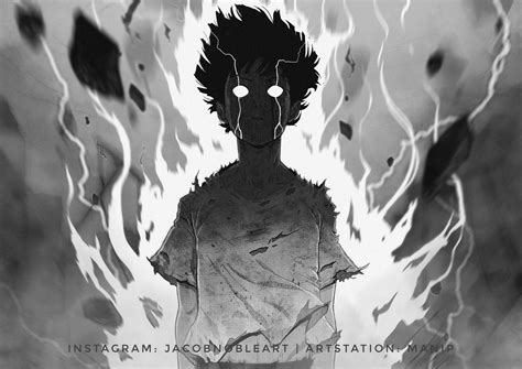 Mob Psycho 100 HD Wallpaper Intense Flames By Jacob Noble