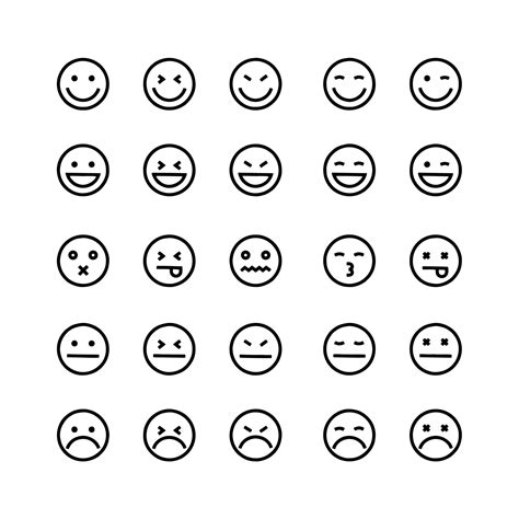 emoji colocar caras en un lineal estilo vector gráfico abstracción