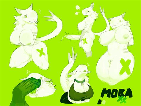 Rule 34 Anthro Big Ass Big Breasts Big Penis Choker Collar Futanari Green Background Green