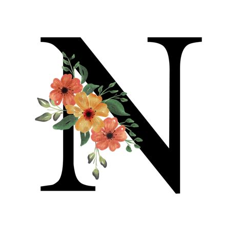 Alfabeto De Letras Florales Png