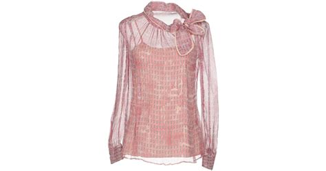 Red Valentino Chiffon Blouse In Red Lyst