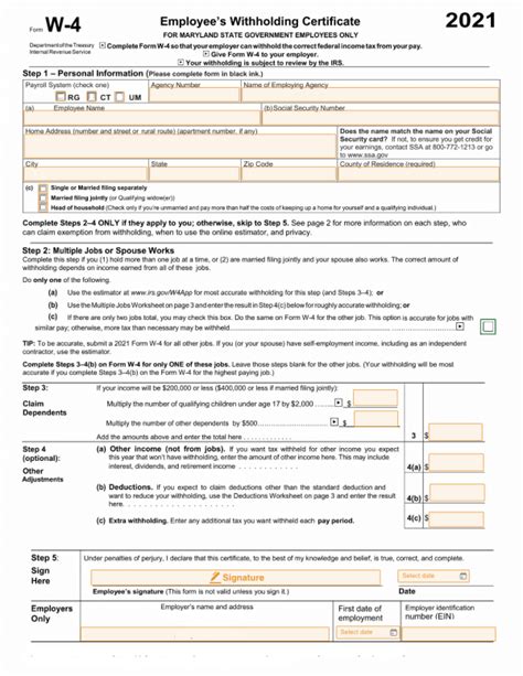 W 4 Tax Forms Printable