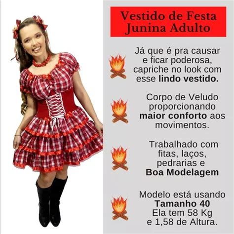 Vestido Festa Junina Caipira Xadrez Adulto Azul São João Mebuscar Brasil