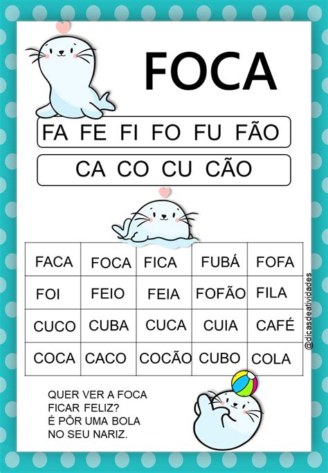 Fichas de Leitura para imprimir Atividade de alfabetização Fichas de