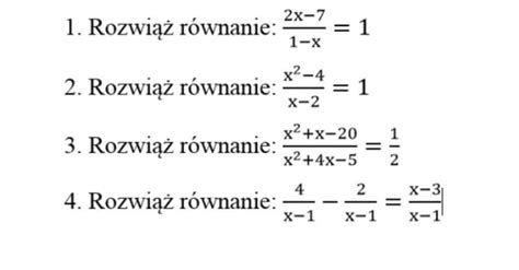 Rozwiąż równania wymierne Brainly pl