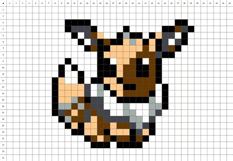 Évoli Pokémon Pixel Art