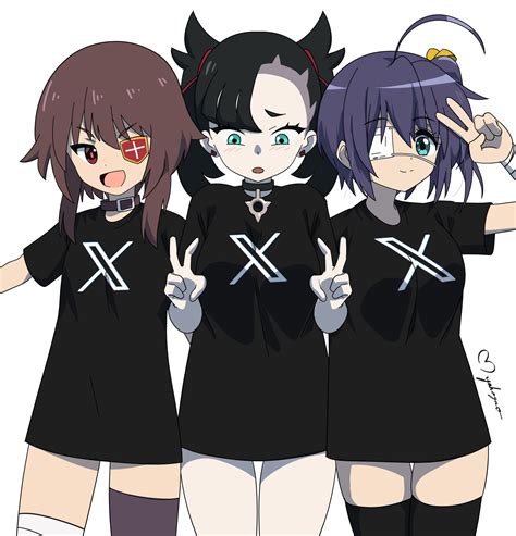 Megumin Marnie And Takanashi Rikka Pokemon And 4 More Drawn By