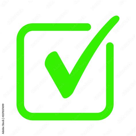 Green Check Mark Icon Tick Symbol In Green Color Vector Illustration