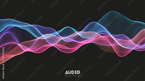 Vector D Echo Audio Wavefrom Spectrum Abstract Music Waves