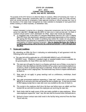 Fillable Online Doa La STATE OF LOUISIANA 2011 2012 FORMAT AND