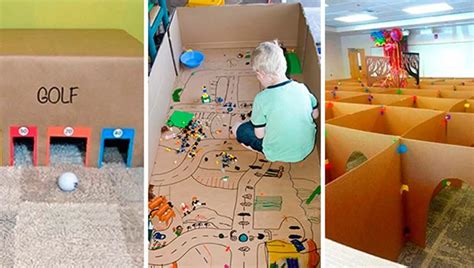 27 ideias que utilizam caixas de papelão para criar atividades e