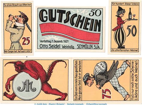 Notgeld DE 5 Scheine kpl Notgeld Weinhandlung O Seidel Schmölln 1188