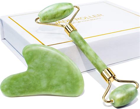 BAIMEI Jade Roller En Gua Sha Tool Facial En Neck Massager Gua Sha