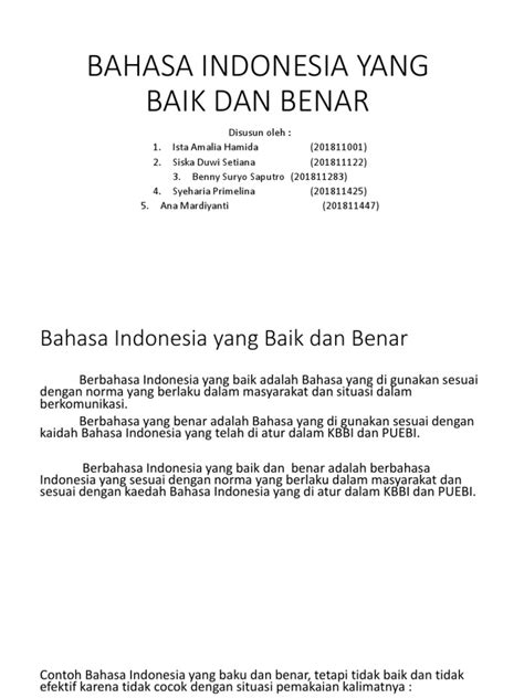 Detail Contoh Bahasa Indonesia Yang Baik Dan Benar Koleksi Nomer 13