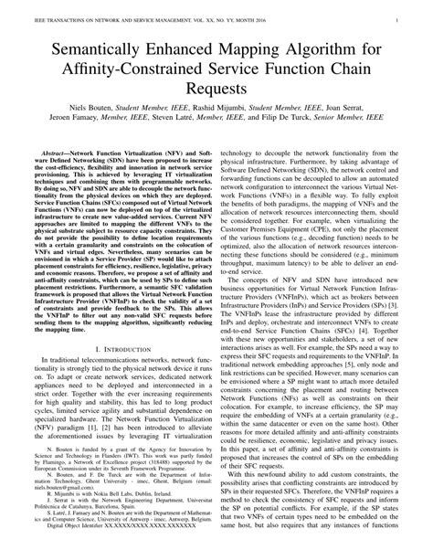pdf semantically enhanced mapping algorithm for affinity constrained service function chain