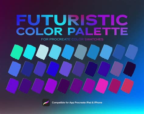 Paleta de colores futuristas Color neón Color cyberpunk Paleta