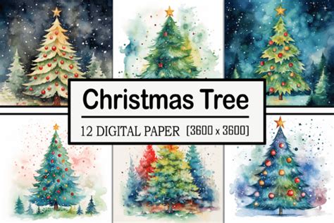 Watercolor Christmas Tree Graphic By Wow Art Creative Fabrica