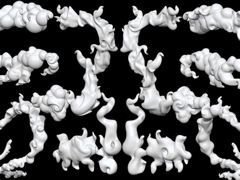 Stylized Smoke Cloud Mist Pack Imm Brush And Obj Files D Model Cgtrader