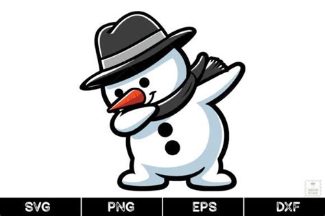 Snowman Dabbing Christmas Svg Graphic By AnuchaSVG Creative Fabrica