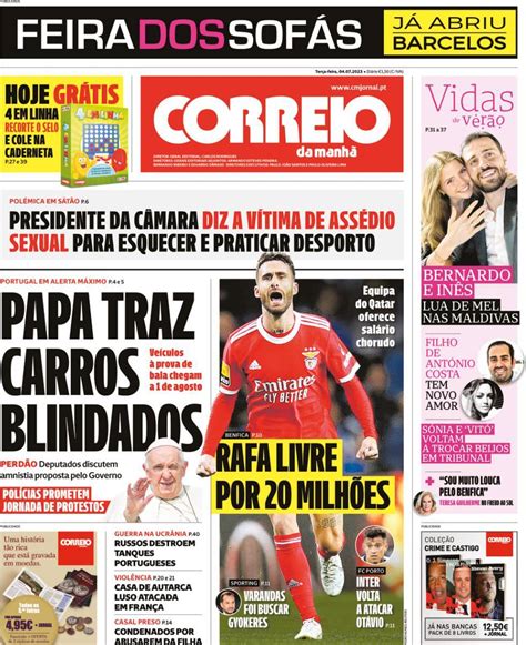 Capa Correio da Manhã 4 julho 2023 capasjornais pt