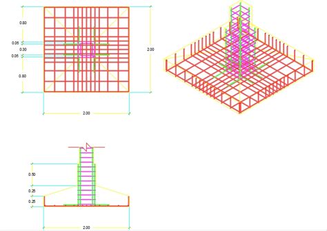 Zapatas cimentación en AutoCAD Descargar CAD gratis 86 56 KB