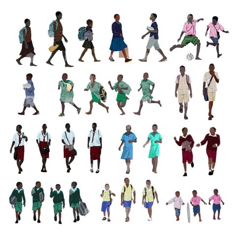 African Students Cutouts PNG Vectors Archlibrary Person Png