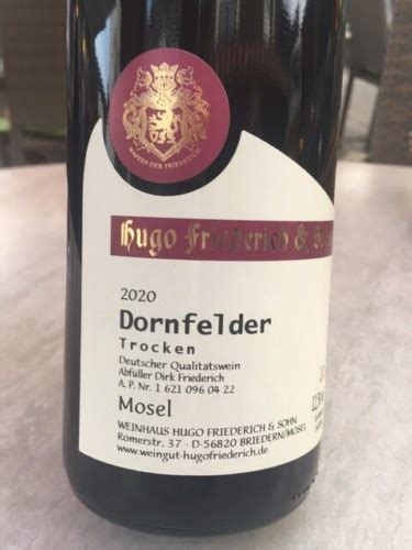 Hugo Friederich Sohn Dornfelder Trocken Vivino Us