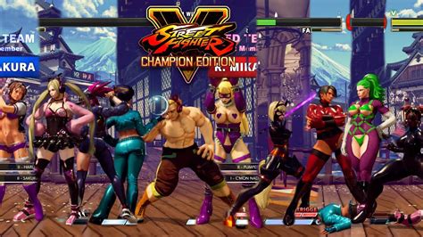 Street Fighter V CE Nash Menat Ibuki Lucia Sakura Vs R Mika Falke