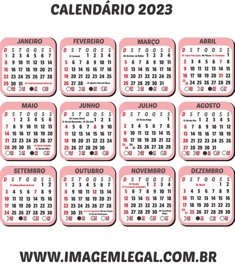 Calendário 2023 Grátis para Baixar em PNG Imagem Legal