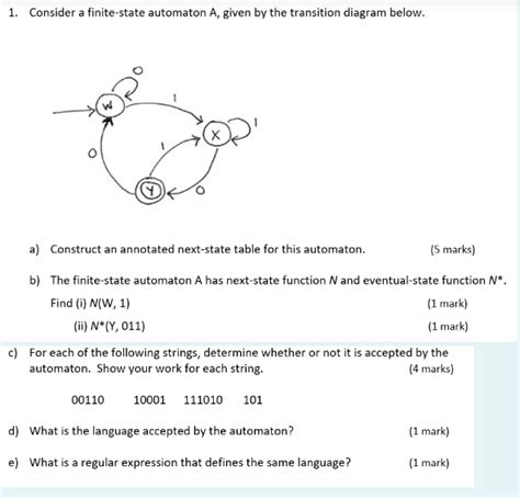 solved 1 consider a finite state automaton a given by the