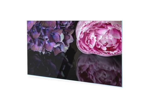 Obraz Na Szkle Homeprint Kwiat Hortensji I Piwonii 140X70 Cm